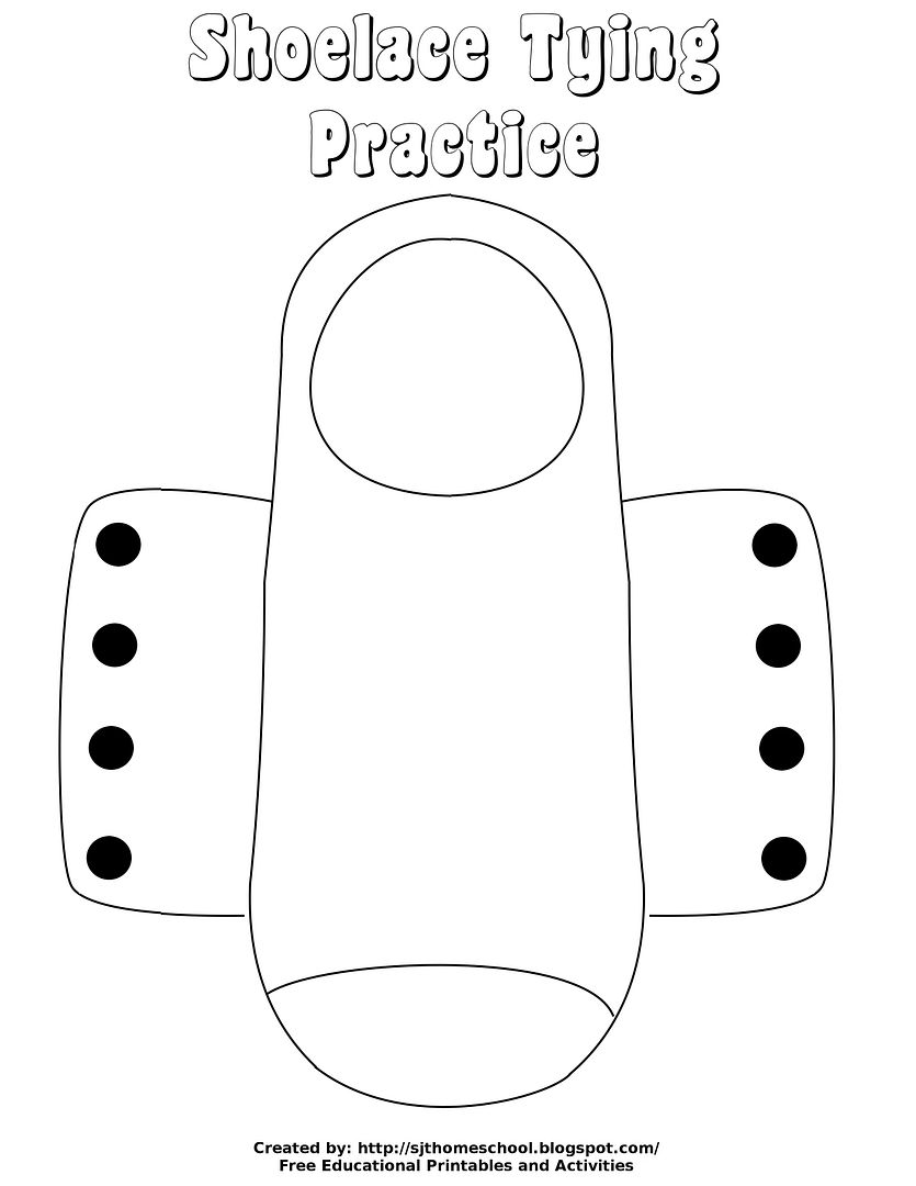 Creative Homeschool Shoe Tying Practice Free Printable 