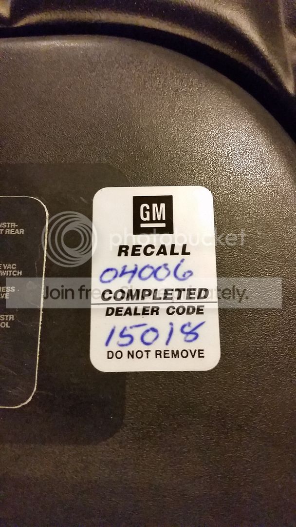Recall sticker??? - CorvetteForum - Chevrolet Corvette Forum Discussion